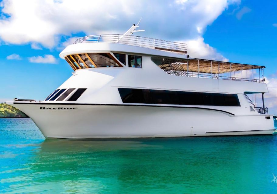 100ft 200 passenger 3 story mega yacht w open bar at Bayside - What Exactly Is This Yacht Party Cruise?