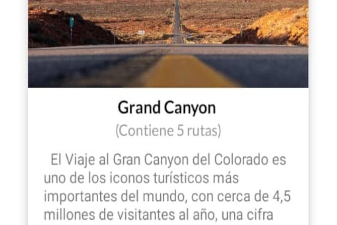 APP Self-guided Grand Canyon route with audio guide - FAQs