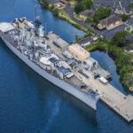 Battleships of World War II at Pearl Harbor from the Big Island - Honoring the Fallen: USS Oklahoma Memorial