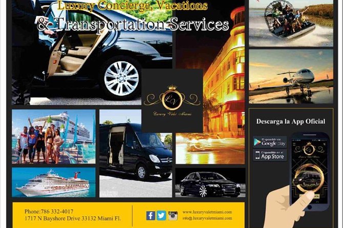 Luxury transportation, tours, personal, groups executives.Affordable prices. - Key Points