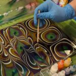 Marbled Silk Scarf, Trucker Hat, Sketchbook or 4 Pieces of Paper - The Itinerary: From Zero to Marbling Hero