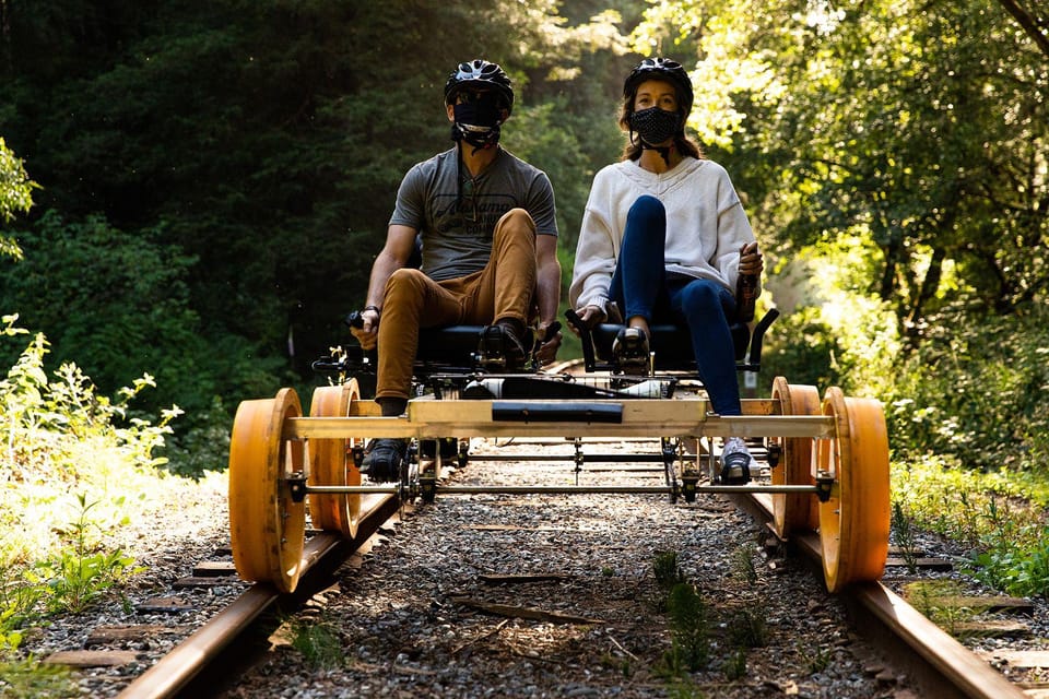 Mendocino County: Moonlight Railbike Tour - The itinerary in detail