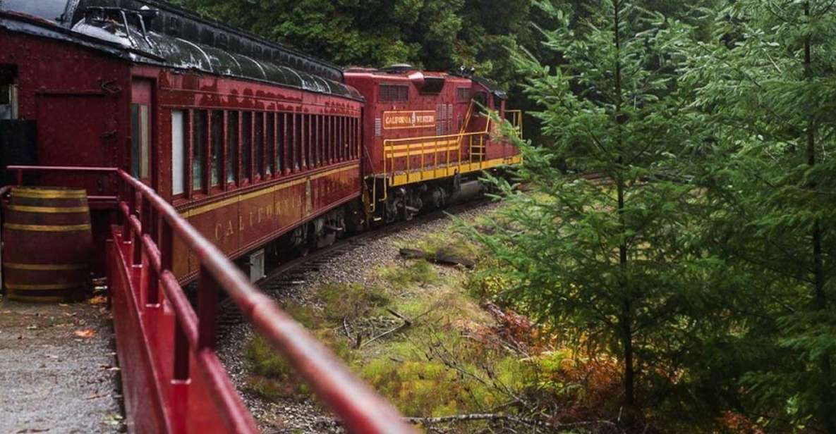 Mendocino County: Skunk Train Wolf Tree Turn Train Ride - What the Experience Feels Like