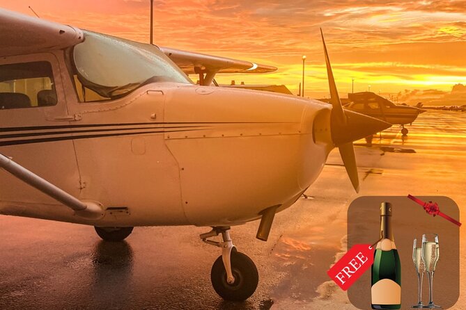 Miami: Romantic Sunset Private Airplane Tour with Free Champagne - Weather & Cancellation Policy