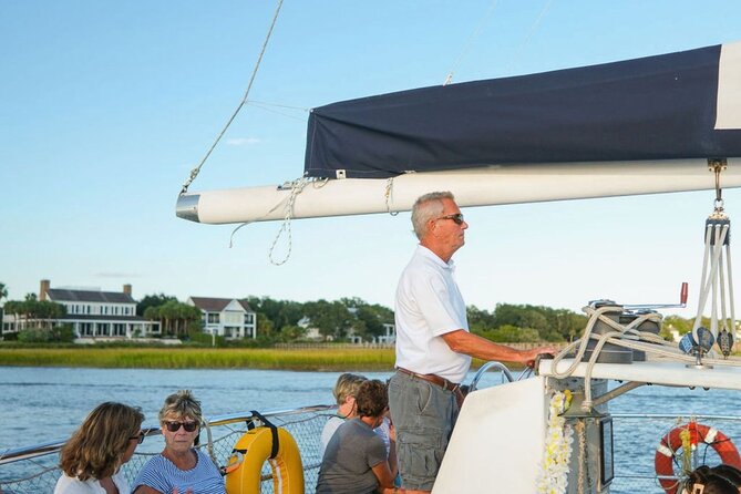 Morning Charleston Harbor Sail Lux Catamaran Shade and Seating - The Sum Up