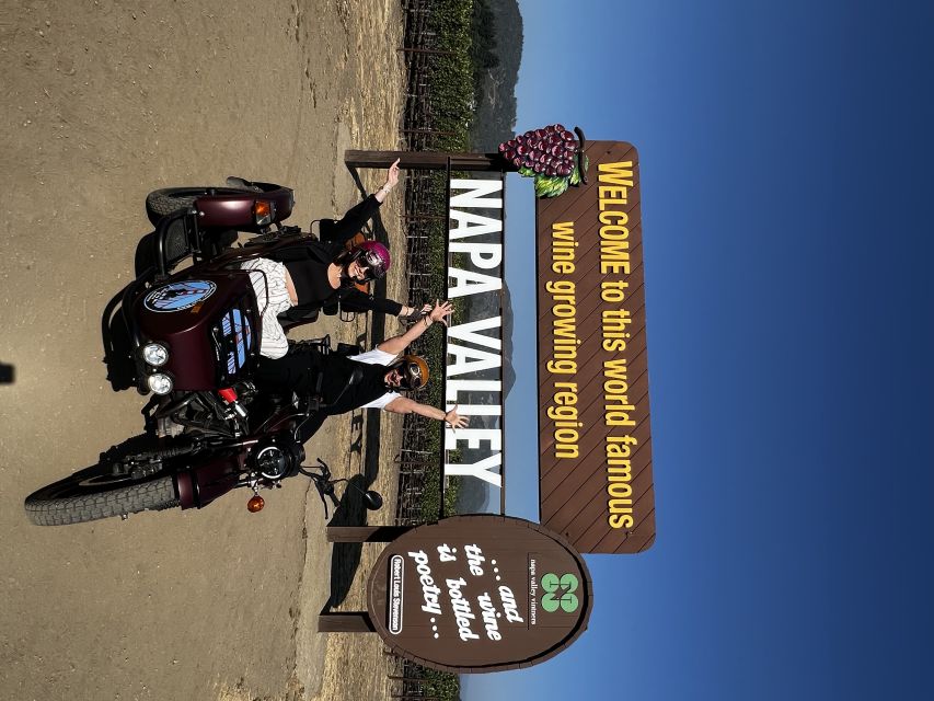 Napa Valley: Napa Valley Guided Sidecar Tour with 3 Wineries - Starting Point and Duration