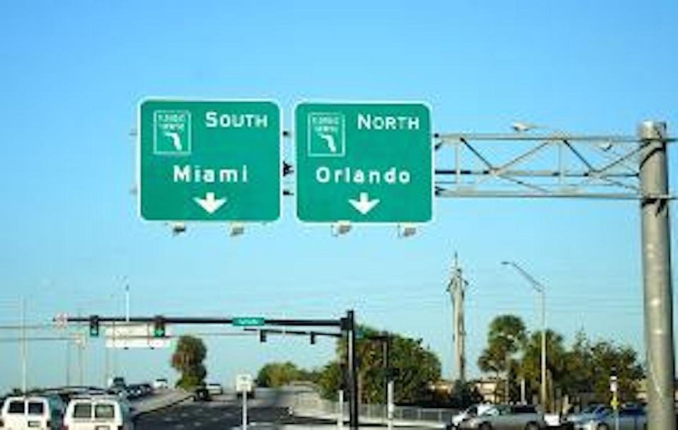 Orlando to Miami Shuttle: One-Way Trip - The route and drop-off locations in Miami