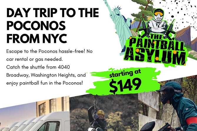 Pocono Paintball Day Trip from NYC - Key Points
