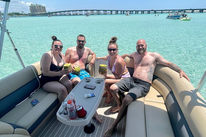 Private Crab Island Pontoon Charter with Inflatables from FWB - Key Points  