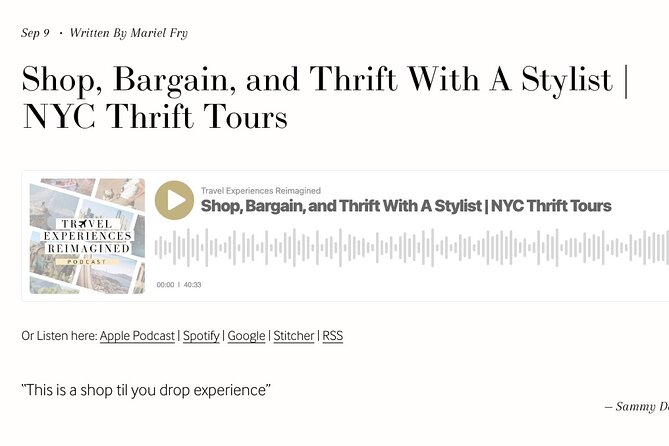 Private Secondhand Bargain Shopping & Styling Tour with a Personal Shopper - An In-Depth Look at the Tour Experience