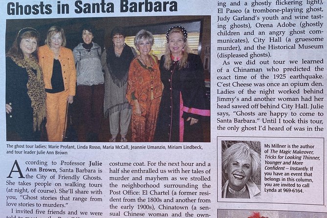 Santa Barbara Ghost Tour - Afternoon "Invisible Becomes Visible!" - Ghostly Encounters and Spooky Legends