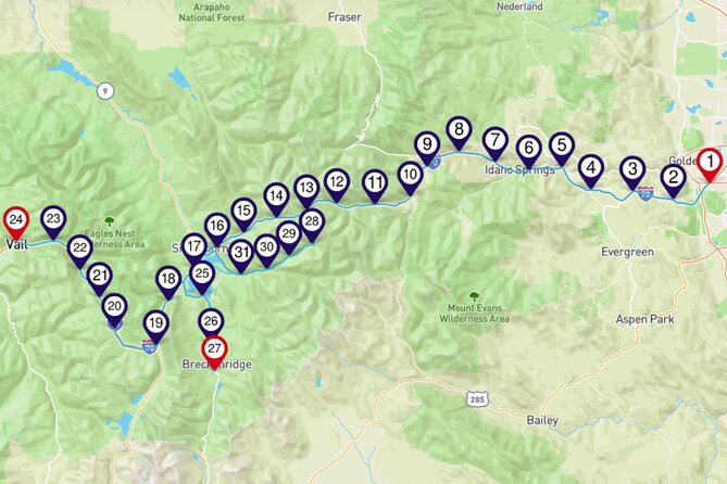 Smartphone Driving Tour between Denver & Vail / Breckenridge - The Itinerary in Detail: What to Expect
