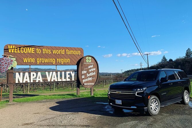 Winery and Vineyard Transportation in Luxury Full Size Black SUV - A Luxurious Way to Explore Napa & Sonoma